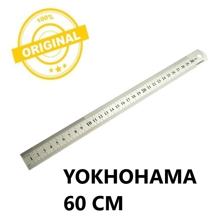 Jual YOKHOHAMA PENGGARIS BESI STAINLESS 60 CM / RULER STAINLESS 60CM ...
