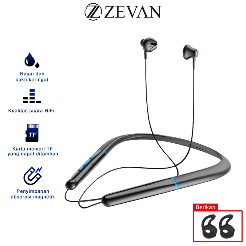 Jual ZEVAN Headphones Bluetooth Sports Neckband BF20 TWS Audio Stereo ...