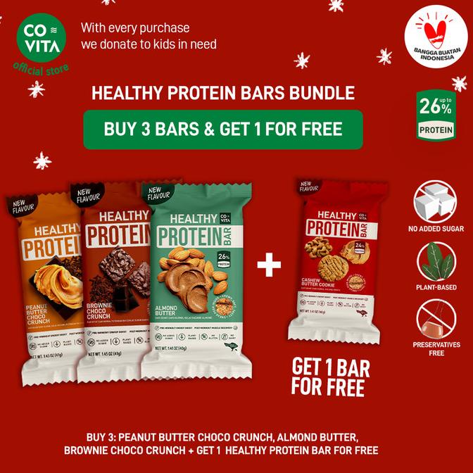 Jual Bundle Beli 3+1 Gratis - Healthy Protein Bars Covita - Cemilan ...