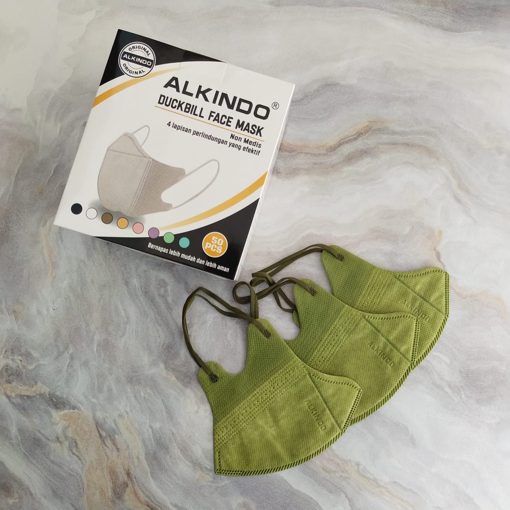 Jual MASKER DUCKBILL ALKINDO ISI 50 PCS | Shopee Indonesia