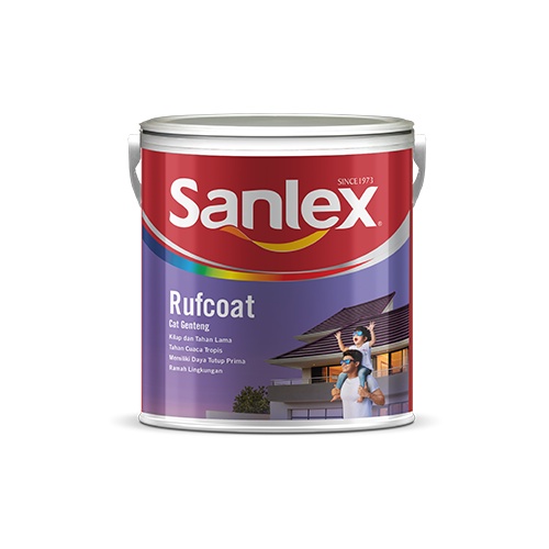 Jual Cat Genteng Sanlex @4 kg ROOF COAT water based cat untuk genteng ...