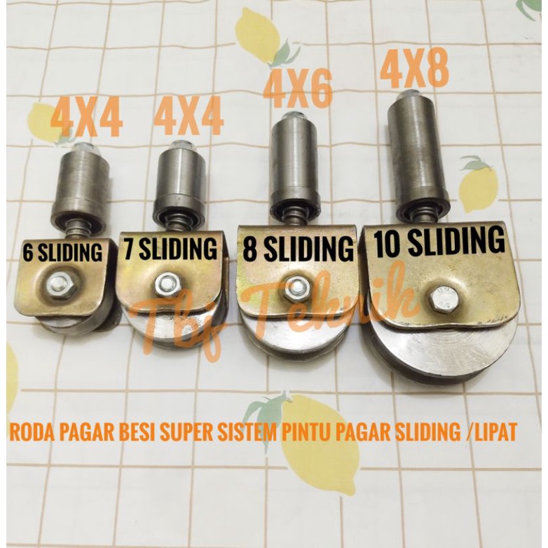 Jual roda pagar besi super 10 cm sistem pintu pagar sliding/lipat ...
