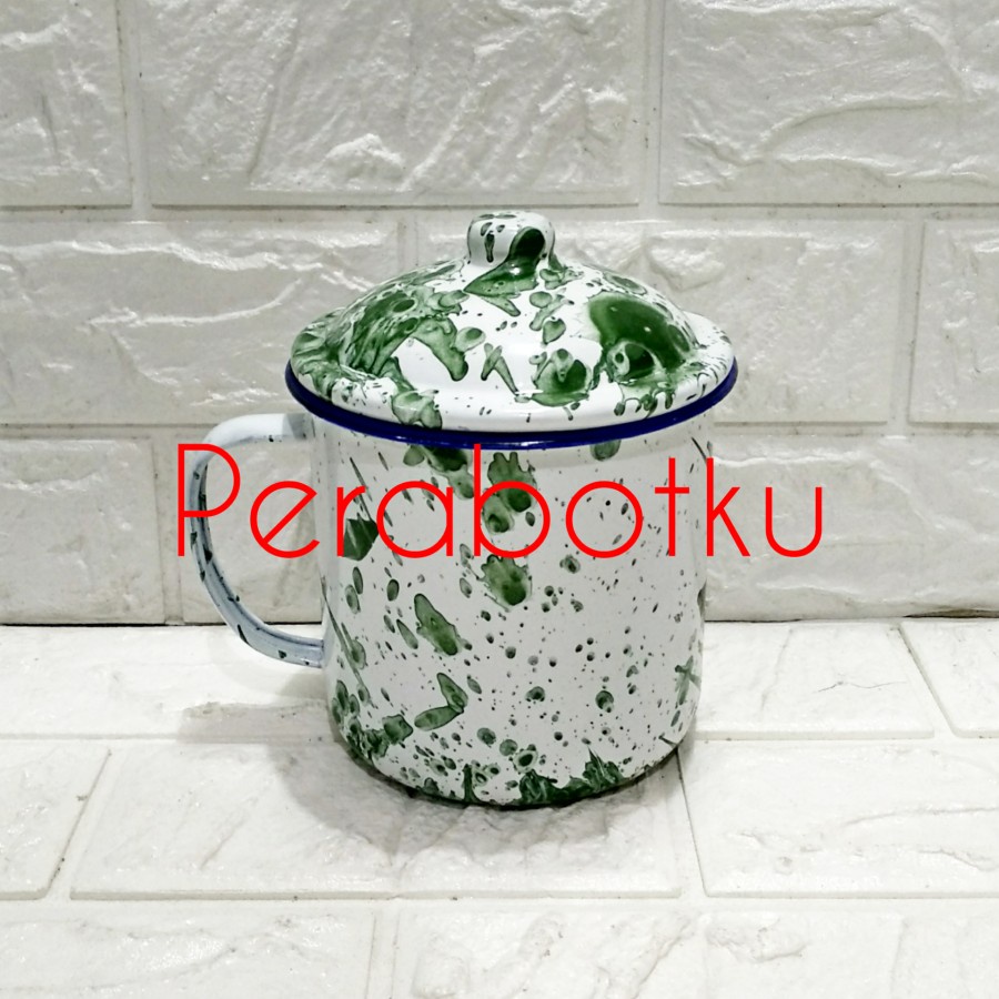 Jual Mug Enamel Lurik 12 cm G-5012 / Gelas Kaleng Blurik / Cangkir ...
