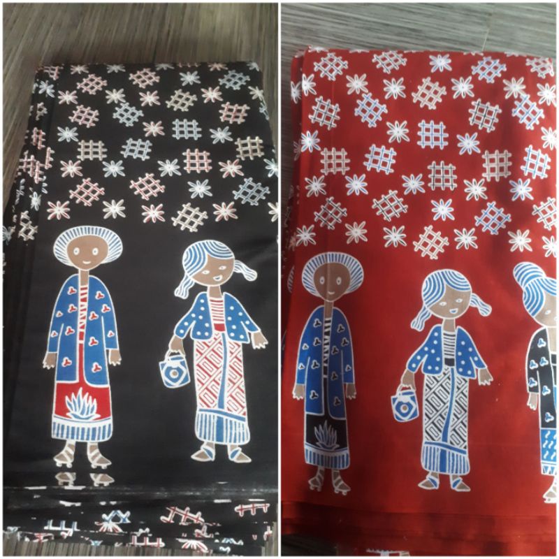 Jual New Warna Kain Batik Bu Tejo Dasar Hitam Dasar Merah Motif Mba ...