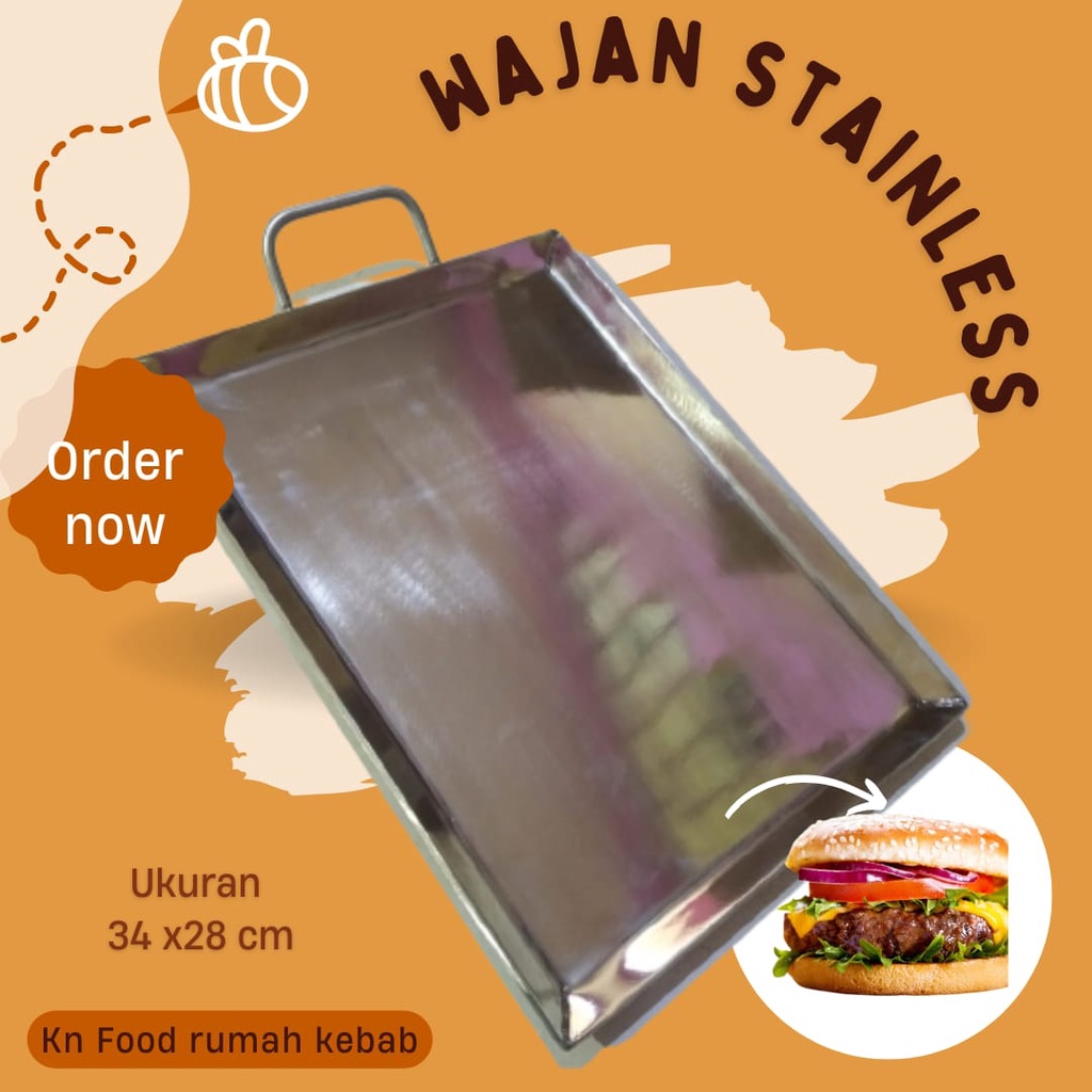 Jual Wajan Datar Stainless-Wajan Kebab Stainless | Shopee Indonesia