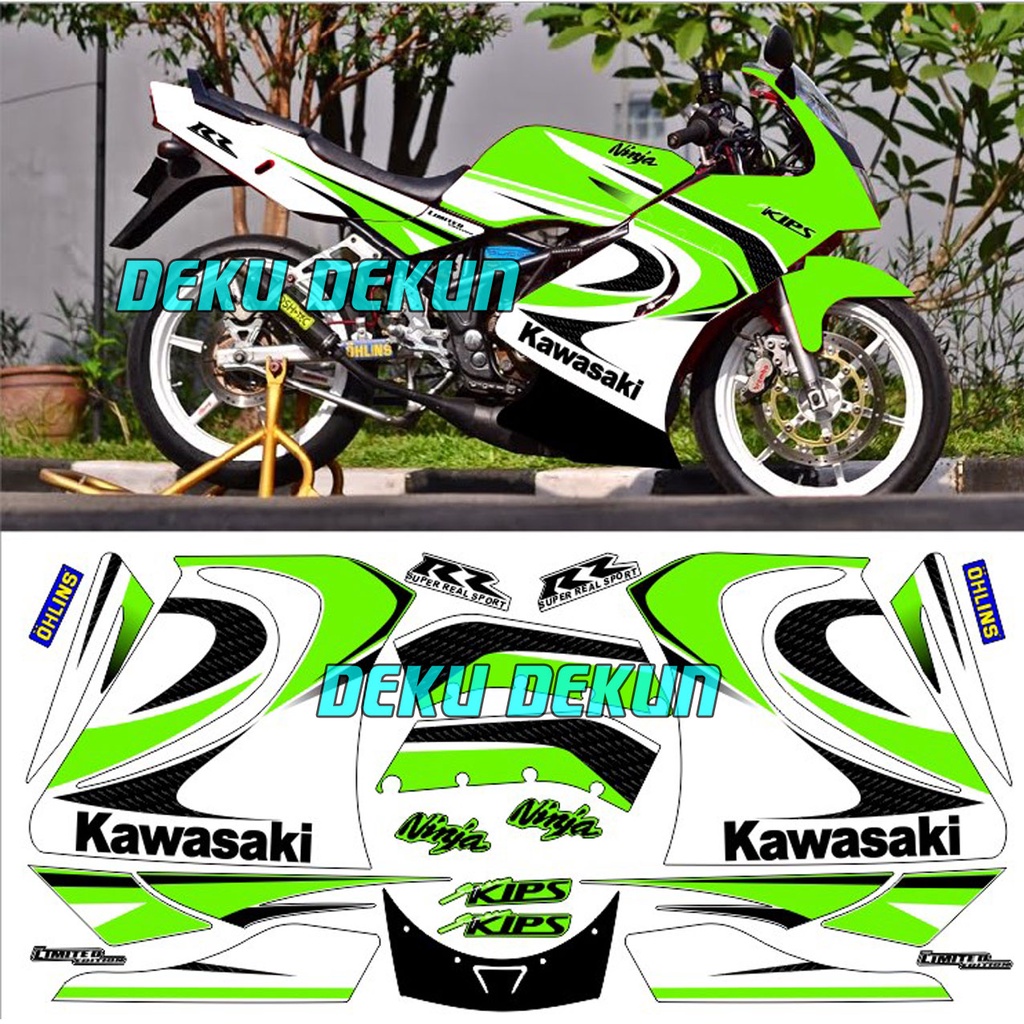 Jual Stiker Striping Ninja Rr Old Decal Variasi Sport Race Hijau Cuting ...