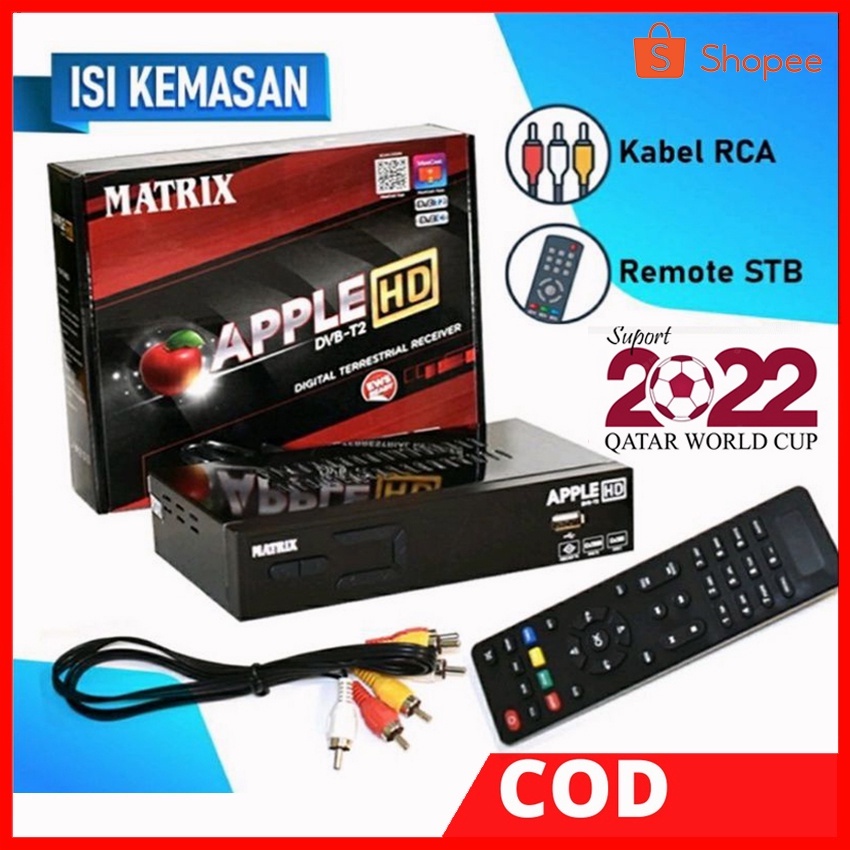 Jual Set Top Box Matrix Apple DVBT2 Merah /set top box / set top box tv digital / Set Top Box ...