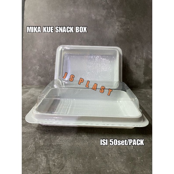 Jual (ISI 50SET) Mika Snack Box Putih Alas / Mika Kue Tray Brownies ...