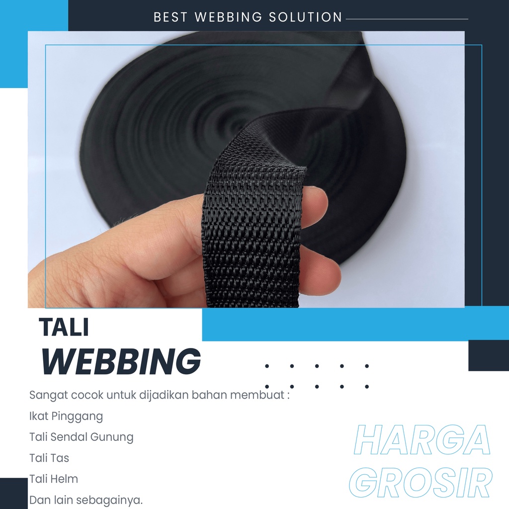 Jual Tali Webbing 1 Roll 25 yard murah berkualitas lebar 3cm tebal 2mm ...