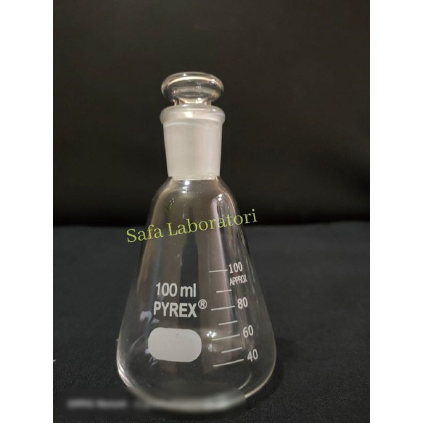 Jual Erlenmeyer Flask Dengan Tutup Pyrex / Erlenmeyer With Glass Stopper | Shopee Indonesia