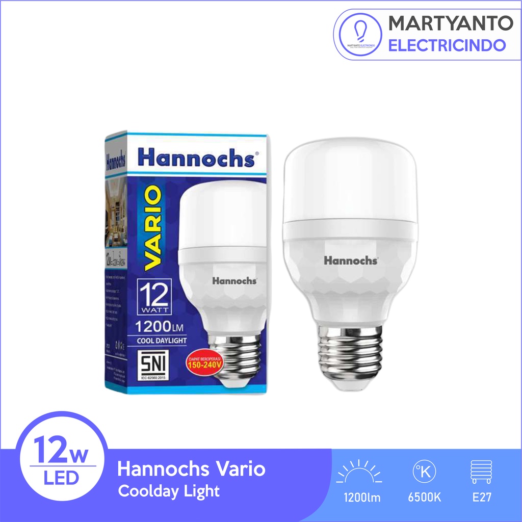 Jual Lampu LED Hannochs Vario 12 Watt Warna Putih | Shopee Indonesia