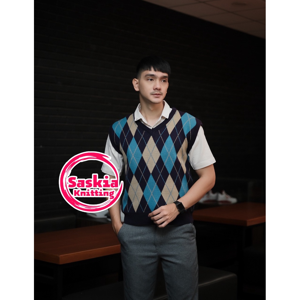 Jual rompi sweater rajut vest top pria#rajut pria#pakaian pria#rompi ...