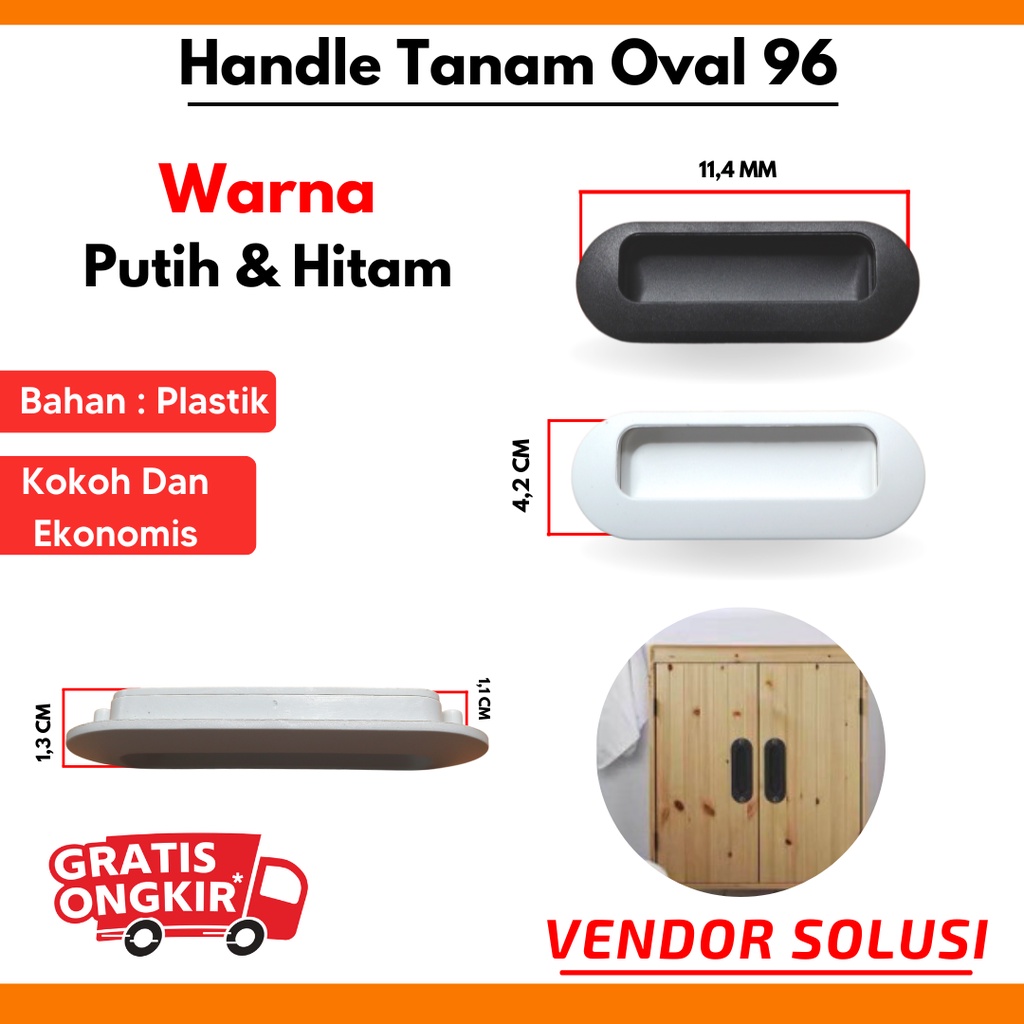 Jual Handle Tanam Oval Plastik Tarikan Lemari Sliding Laci Minimalis ...