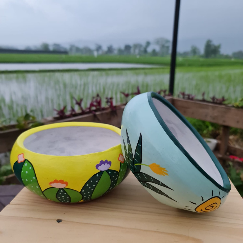 Jual Pot Ceper Lukis Gerabah l Vas Tanah Liat l Cover Pot Gerabah ...