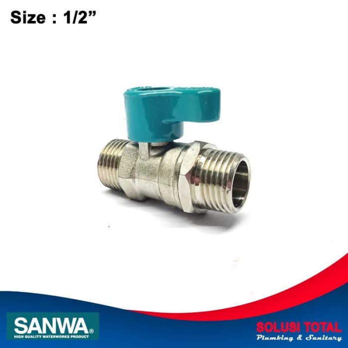 Jual Keran Air Sanwa Mini Ball Valve / Stop Kran Kecil (Male Male) 1/2" Kuningan | Shopee Indonesia
