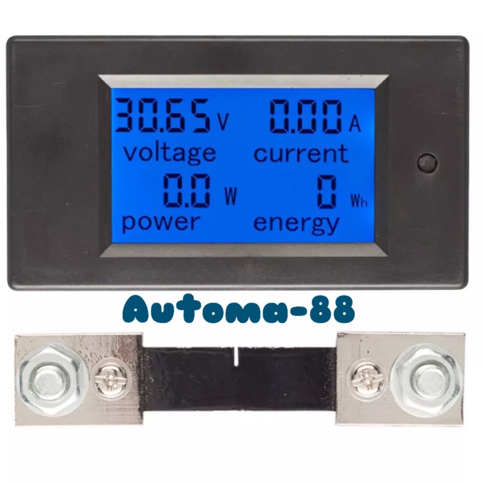 Jual Sun Kwh Dc Ammeter 100A 100V Ampere Watt Volt Meter Battery Solar ...