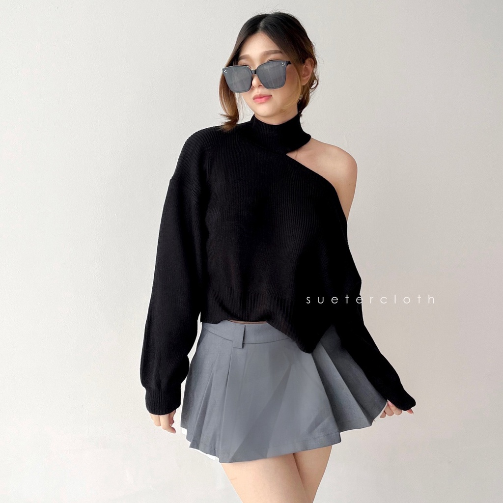 Jual Belle Top Knit / Sweater Knit / Atasan Knit / Turtleneck Top | Shopee Indonesia