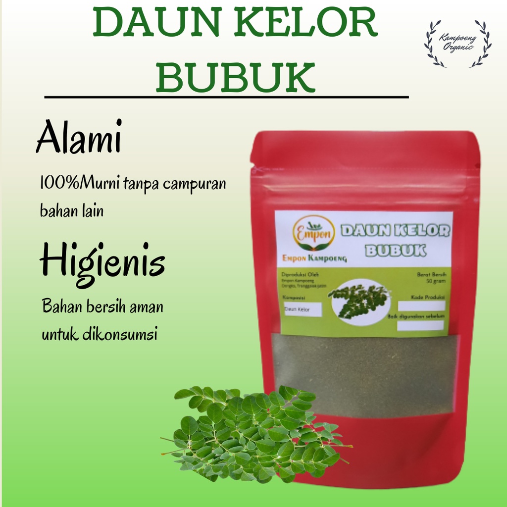 Jual Bubuk Daun Kelor Moringa Powder Kering Bahan Pokok Minuman Serbuk ...