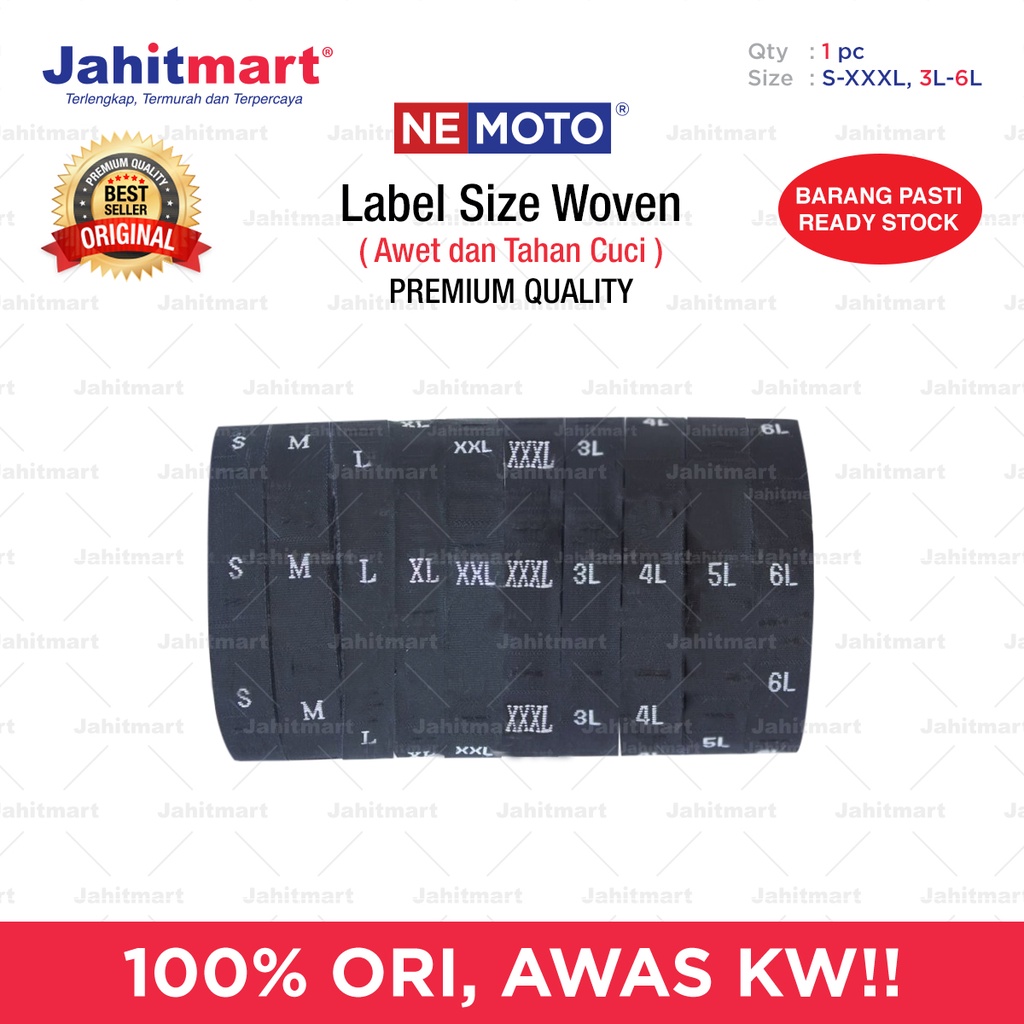 Jual LABEL SIZE WOVEN WARNA HITAM | Shopee Indonesia
