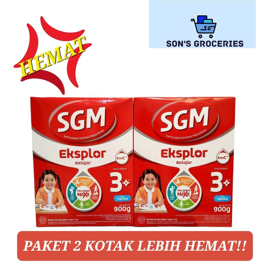 Jual SGM Eksplor 3+ plus Rasa Vanilla (2 KOTAK) dengan IronC Susu ...