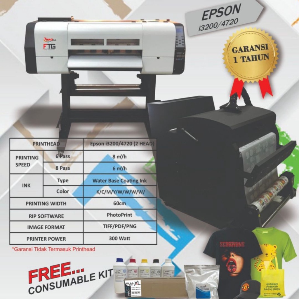 Jual Printer DTF Sablon tepung Large Format 60 cm Builtup Oven otomatis ...