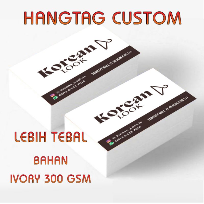 Jual han tag custom (bahan ivory) hangtag baju hantag label | Shopee ...
