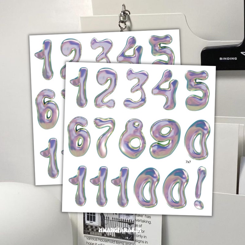 Jual MINI STICKER NUMBER ANGKA BNW COLORFUL HITAM PUTIH AESTHETIC CUTE ...