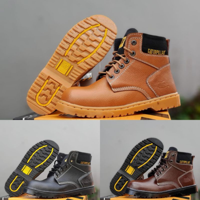 Jual SEPATU KULIT SAFETY CATERPILLAR UJUNG BESI | Shopee Indonesia