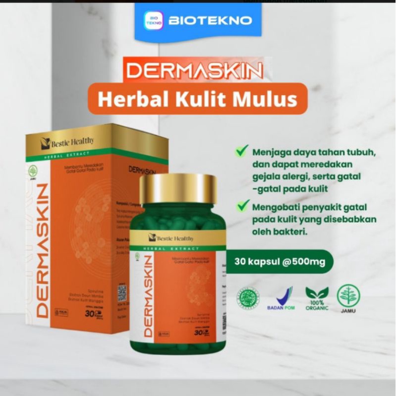 Jual DERMASKIN Obat Herbal Kulit Mulus Isi 30 Kapsul | Rawat Kulit ...