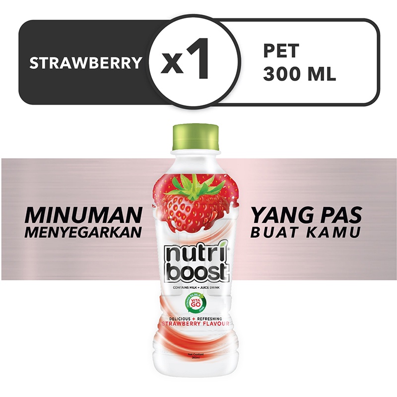 Jual Nutriboost Strawberry Minuman Susu Rasa Stroberi Botol 300 ml ...