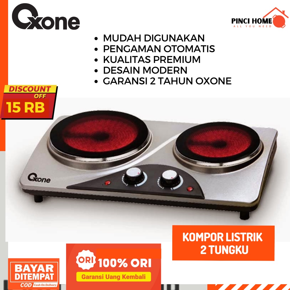 Jual HOME Kompor Listrik Oxone 2 Tungku Kompor Keramik Hemat Listrik ...