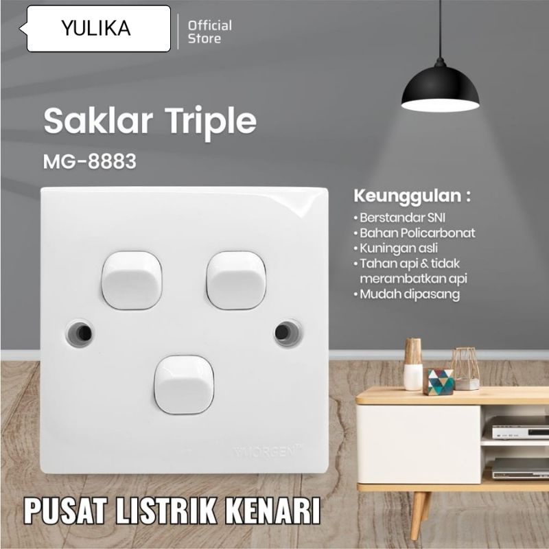 Jual saklar stop kontak ac 3 kaki sc saklar model clipsal produk SNI ...