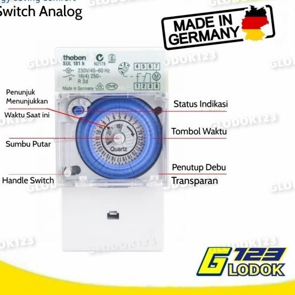 Jual Timer Switch Analog 100-240V AC 24 Jam TheBen SUL 181 D H Original ...