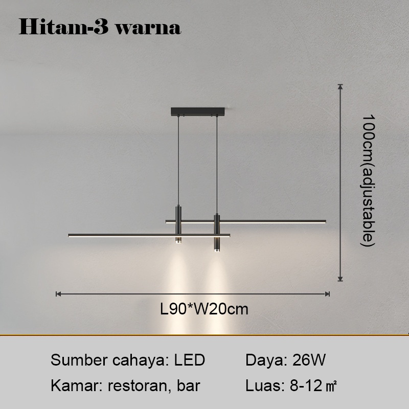 Jual Lampu Gantung Minimalis Nordic Berlaku Untuk Ruang Makan Bar Lampu Gantung Restoran Strip ...