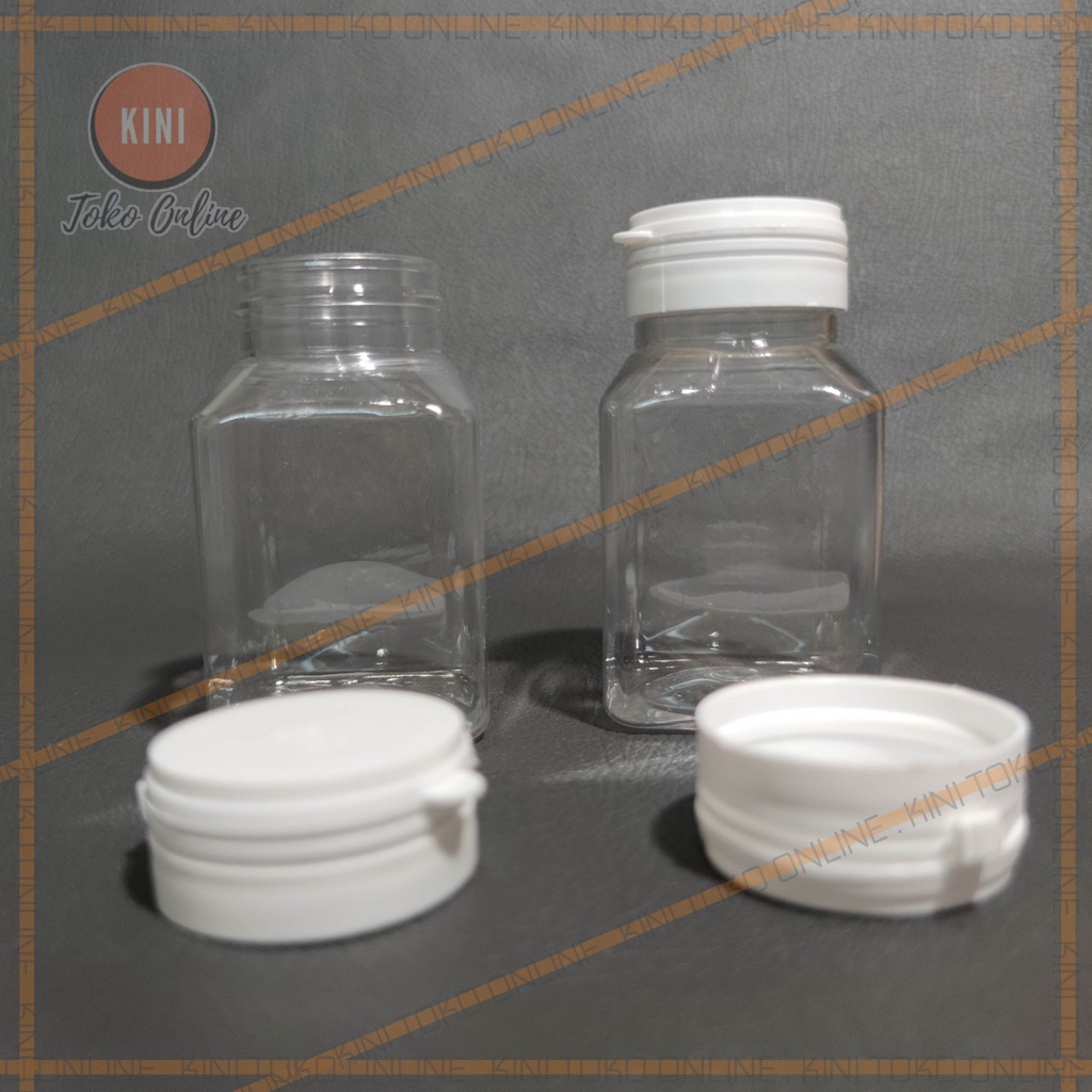 Jual botol PET 30 KAPSUL plastik kotak bulat bening obat wadah capsul 50ml 50 ml | Shopee Indonesia