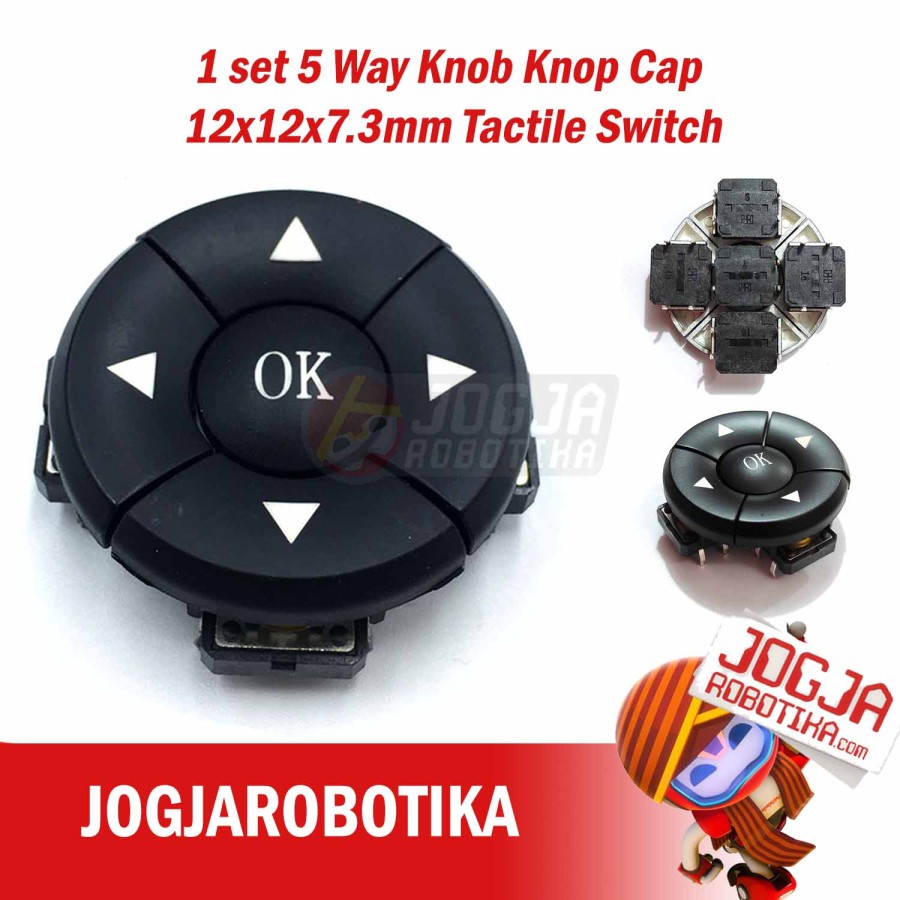 Jual 1 Set 5 Way Direction Knob Knop Cap 12x12x7.3mm Tactile Switch ...