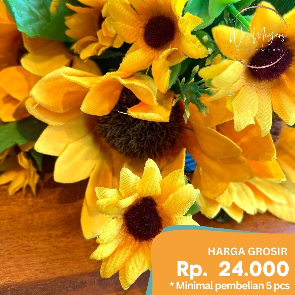 Jual Bunga matahari cab 7 dengan tangkai dan daun | Shopee Indonesia