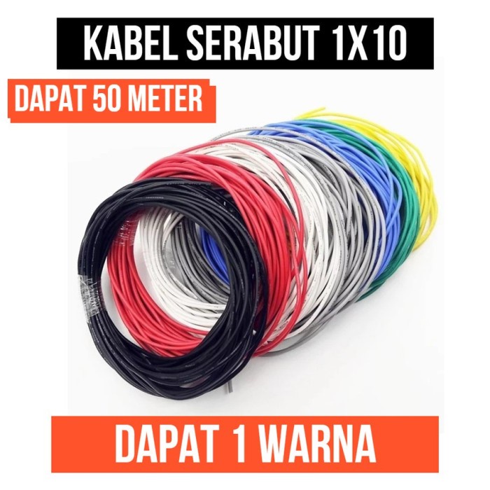 Jual Kabel Serabut 1x10 Jumper Kecil 1 Kabel 10 Helai 50 meter 50m ...