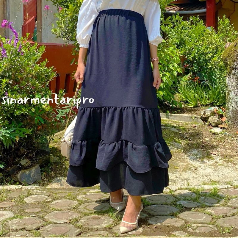 Jual Rok Ruffle Crinkle Magic Anti Kusut | Shopee Indonesia