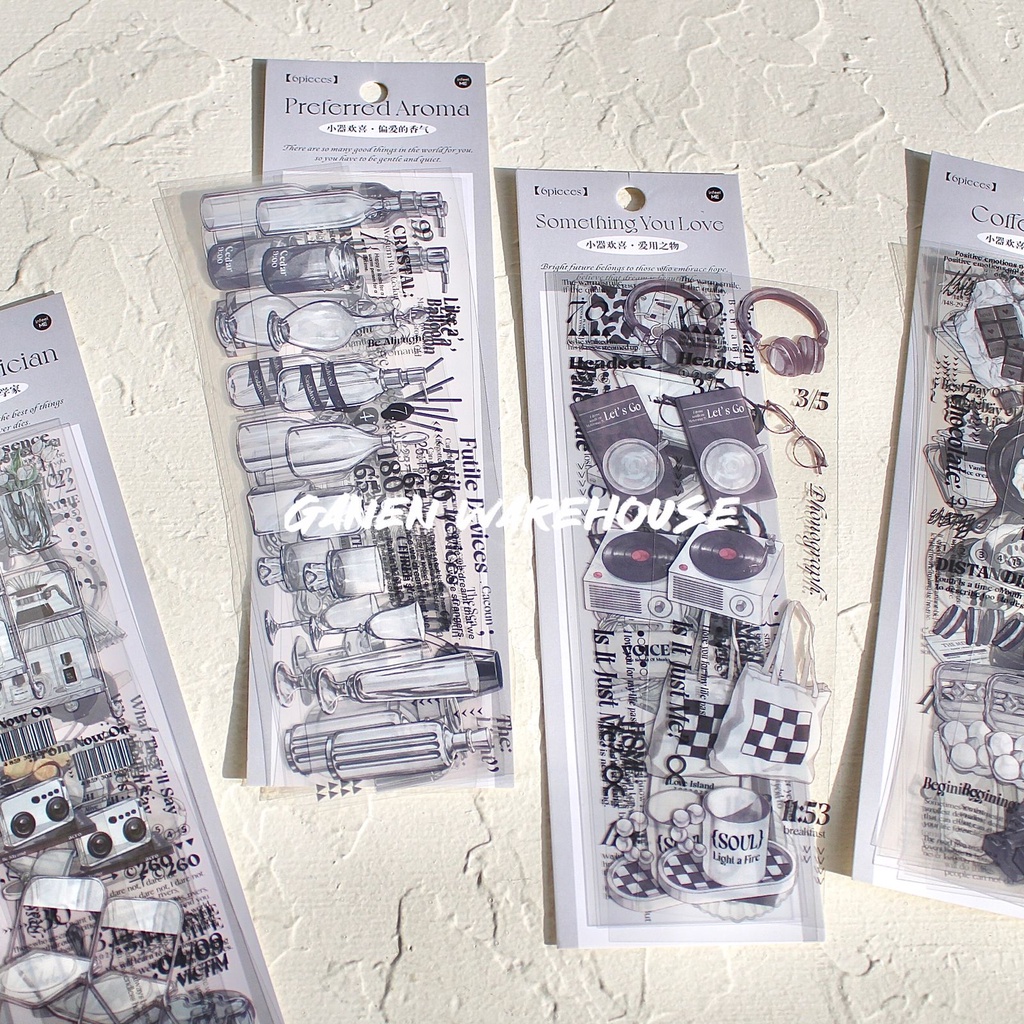 Jual [GW] Sticker 6 Lembar Non Cut Deco Aesthetic Journal Scrapbook ...