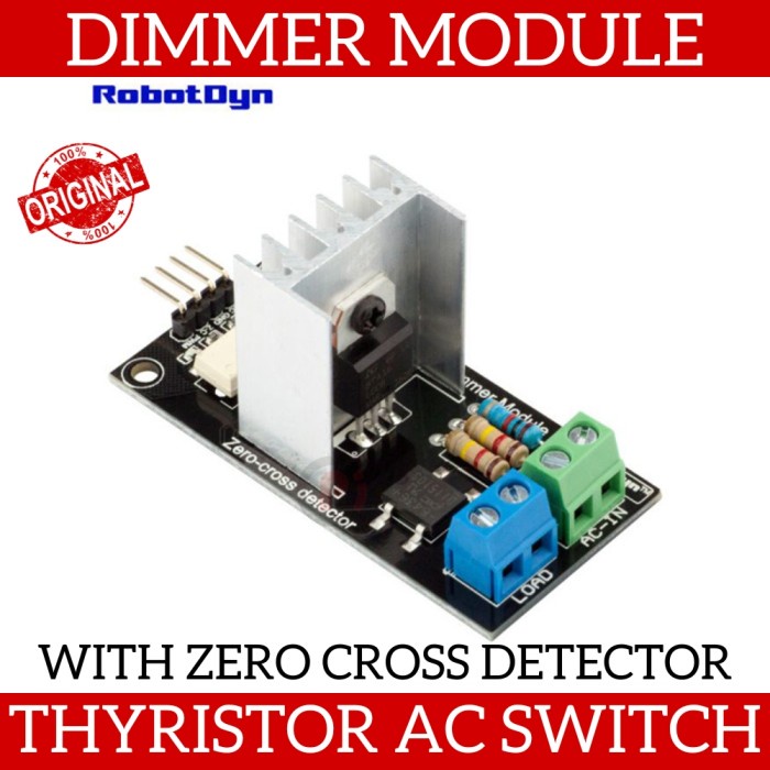 Jual ROBOTDYN AC Switch Dimmer Module With Zero Cross Detector 220V 10A ...