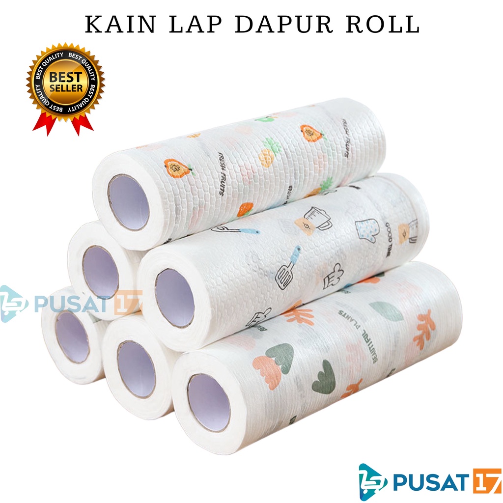 Jual PUSAT17 KAIN LAP DAPUR ROLL 50 LEMBAR 200 LEMBAR / KAIN LAP MINYAK ...