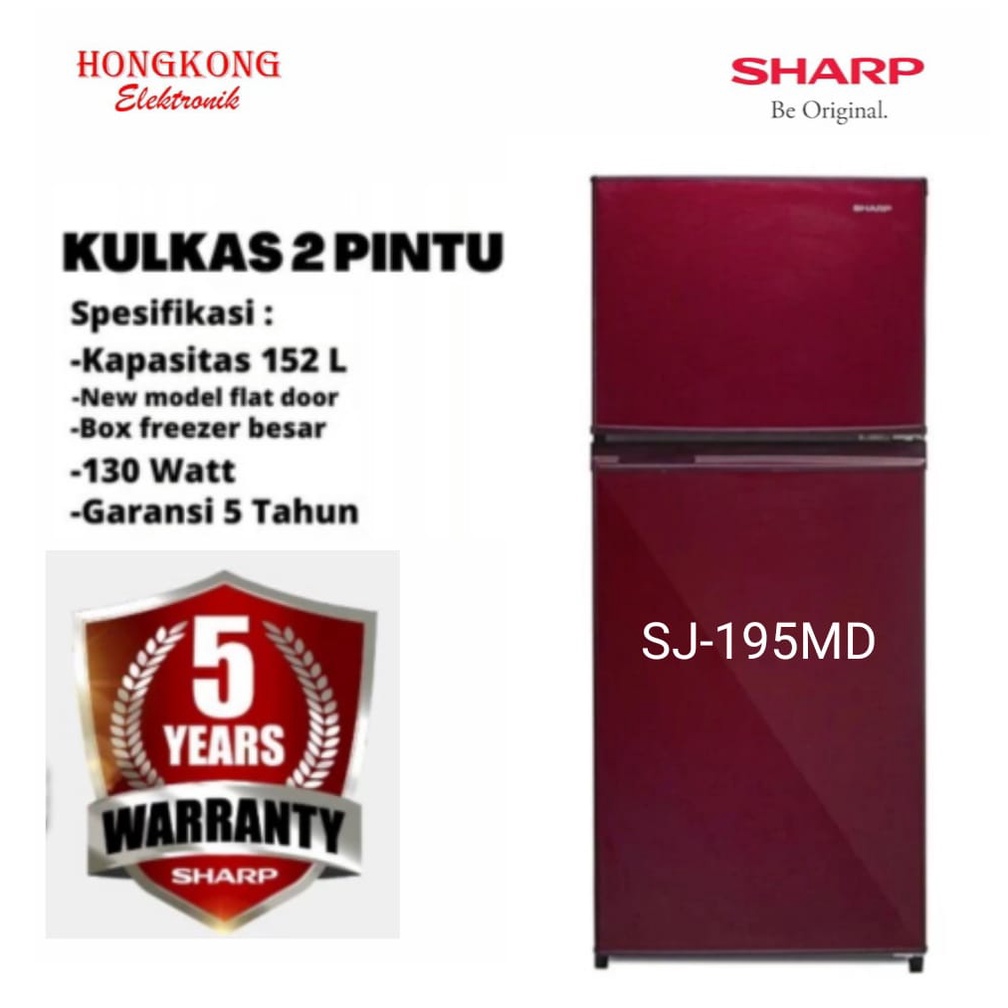 Jual Sharp Kulkas 2 Pintu SJ-195MD-SG/SR / SJ 195 MD / 195MD | Shopee ...
