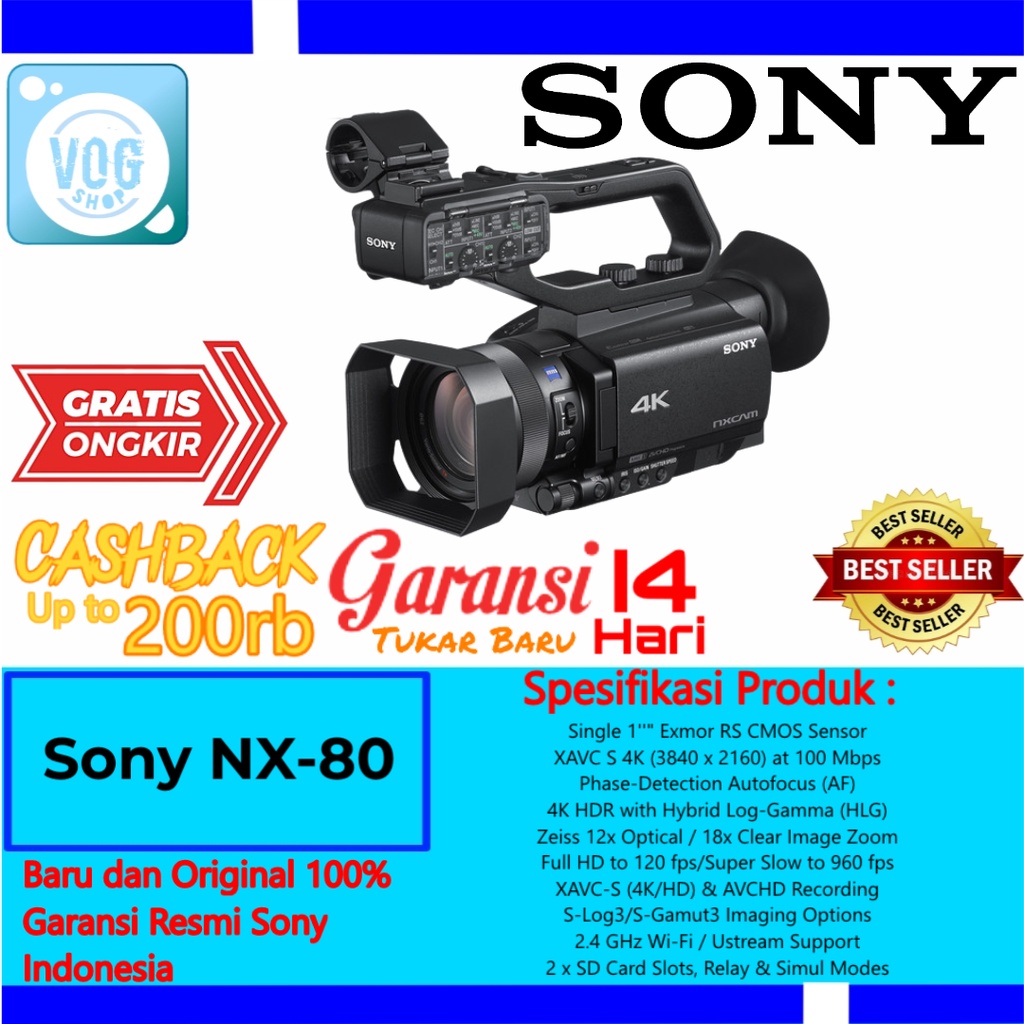 Jual Sony HXR-NX80 NXCAM 4K handycame sony HXR NX80 | Shopee Indonesia
