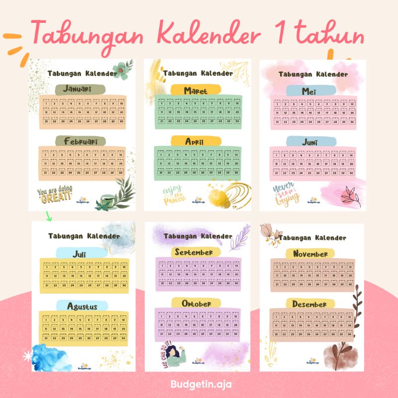 Jual paket Kertas saving a6 a5 Tabungan Kalender | Shopee Indonesia