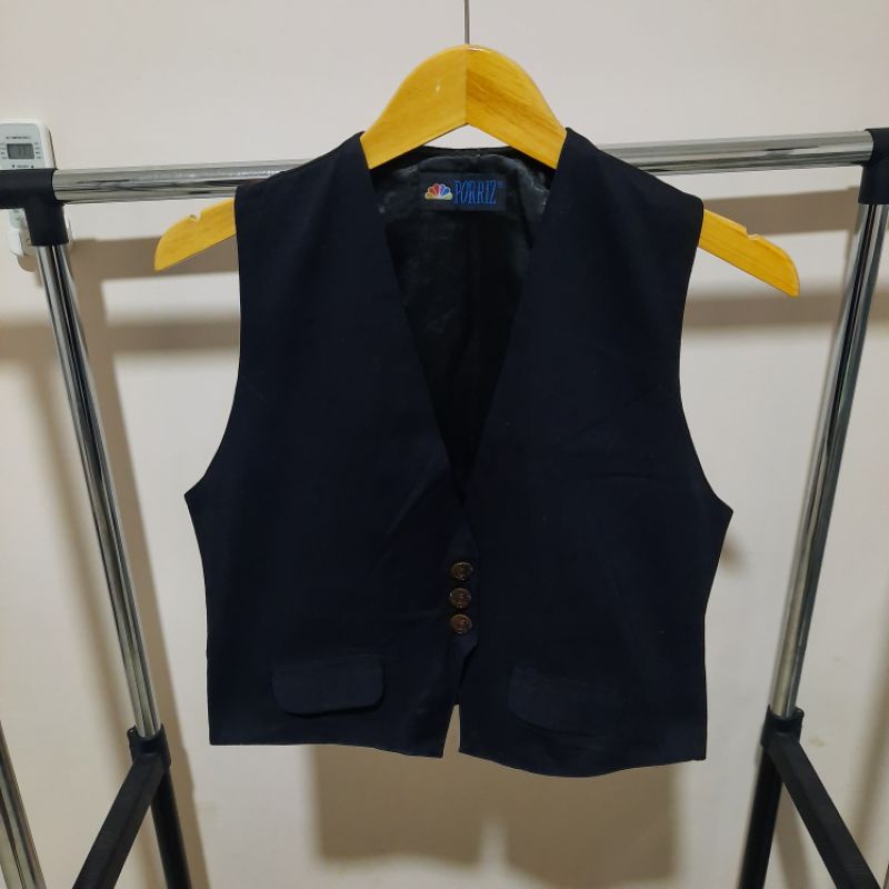 Jual Vest jas rompi Porriz black | Shopee Indonesia