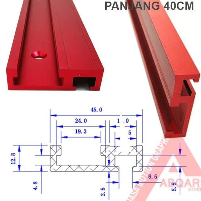 Jual miter track / router table track / t slot / rel / table saw track ...