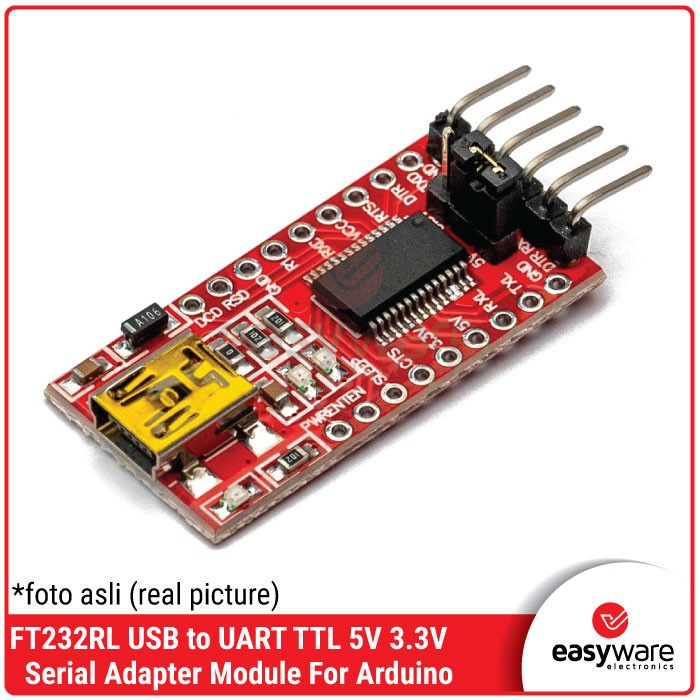 Jual FT232RL USB TO UART TTL 5V 3.3V FT232 Serial Adapter Module For ...