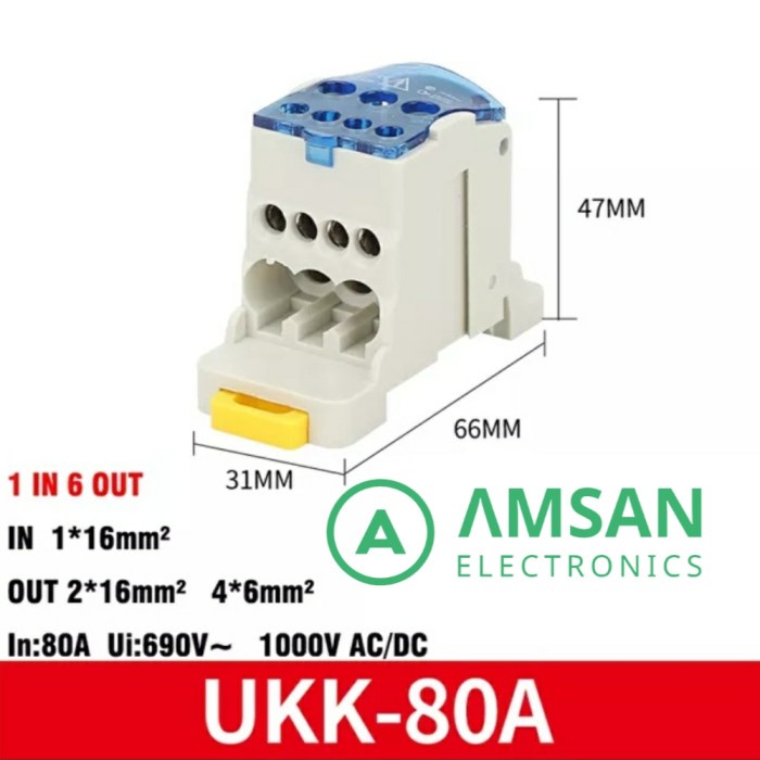 Jual UKK80A UKK160A Terminal Block 80A 160A Power Distribution Junction ...