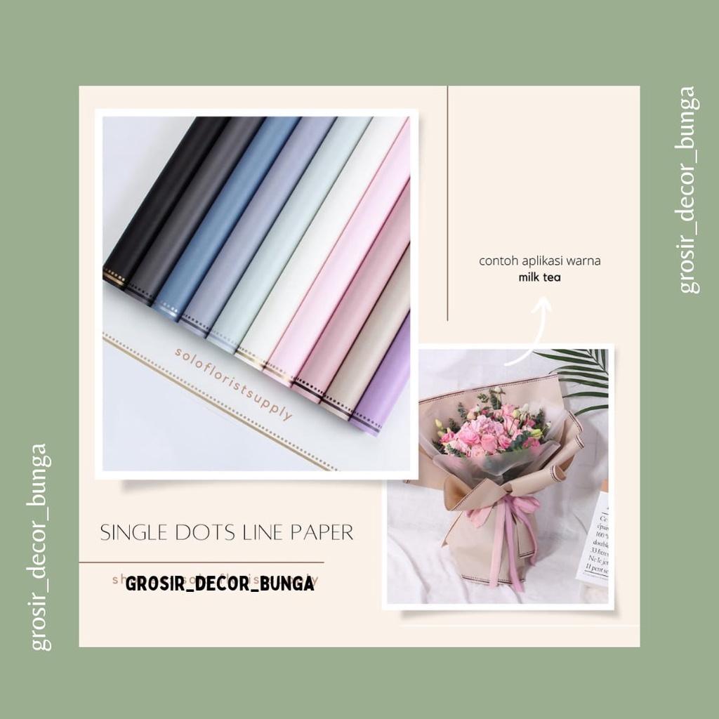 Jual [SW] WRAPPING PAPER SINGLE DOTS LINE POLKADOT CELLOPHANE MATTE ...